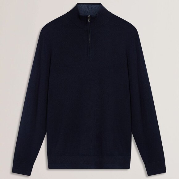 Ted Baker | Sweaters | Ted Baker Limehas Mens Navy 4 Zip Pullover ...